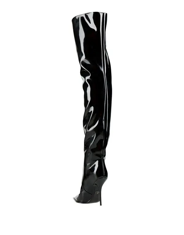 Dolce & Gabbana Over-the-knee Patent Leather High Heel Boots
