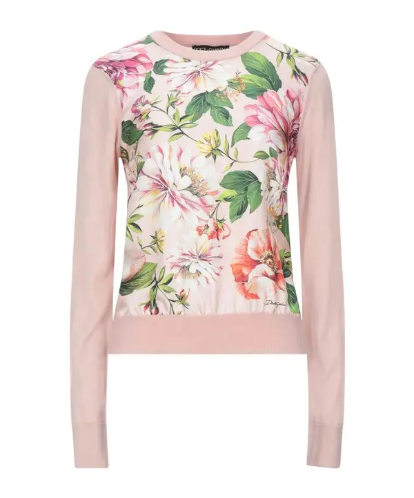 Dolce & Gabbana Floral Print Knit Sweater