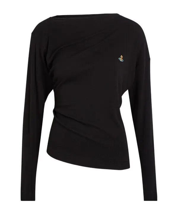 VIVIENNE WESTWOOD Asymmetric Long-sleeve Knit Top - Black