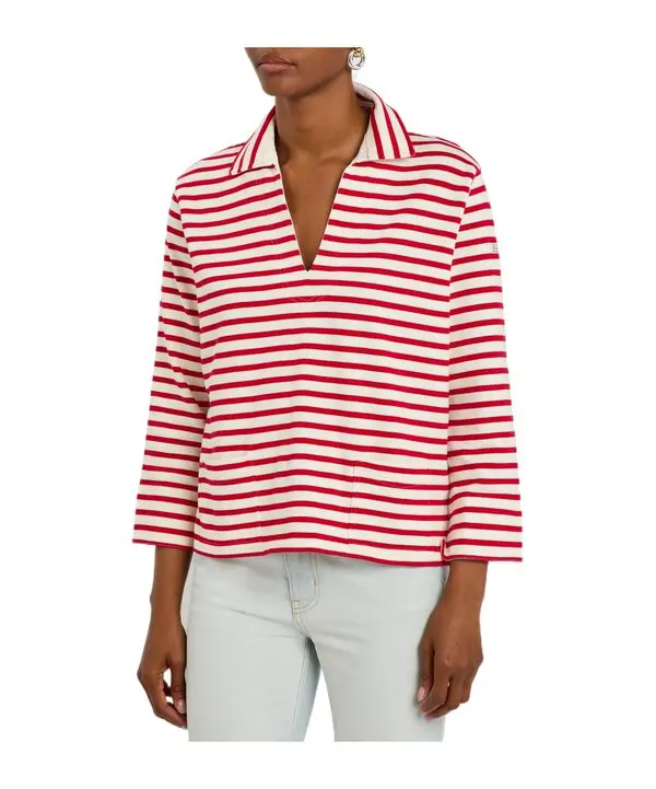 Polo Ralph Lauren Striped Cotton V-neck Sweatshirt
