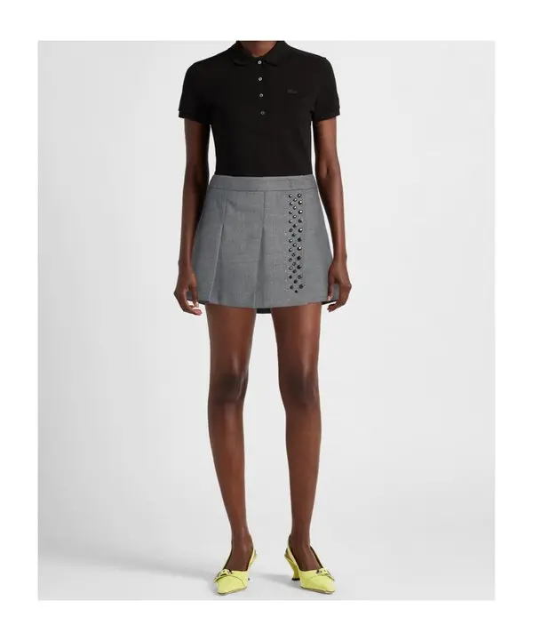 MAXCO. Flared Mini Skirt With Crystal Embellishments