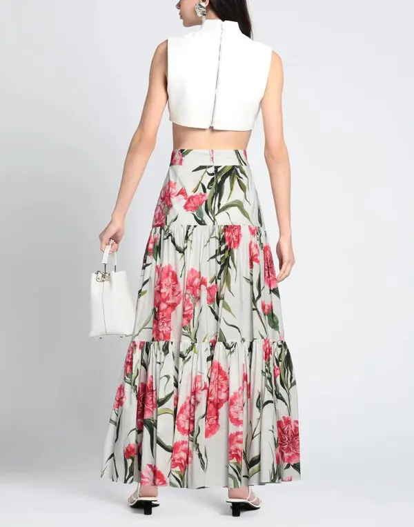 Dolce & Gabbana Floral Print Tiered Maxi Skirt