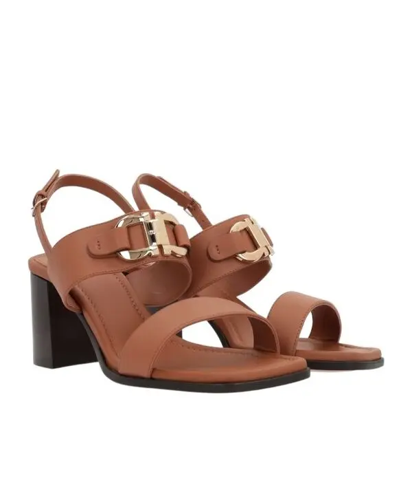 FERRAGAMO Open-toe High-heeled Sandals With Gold Tone Detail