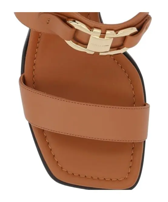 FERRAGAMO Open-toe High-heeled Sandals With Gold Tone Detail