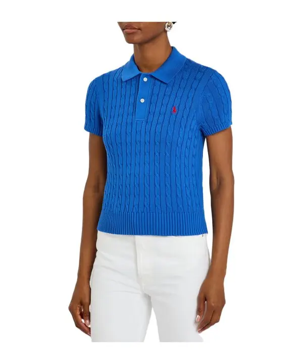 Polo Ralph Lauren Cable-knit Cotton Polo Top