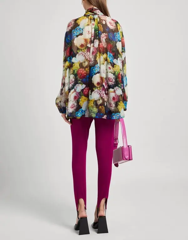 Dolce & Gabbana Floral Chiffon Blouse With Pussy Bow