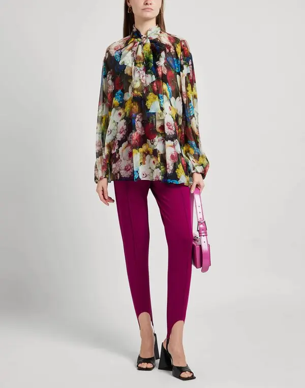 Dolce & Gabbana Floral Chiffon Blouse With Pussy Bow