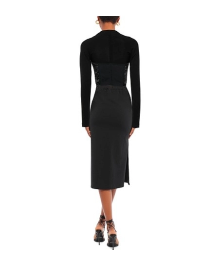Dolce & Gabbana Fitted Cropped Jersey Satin Shirt