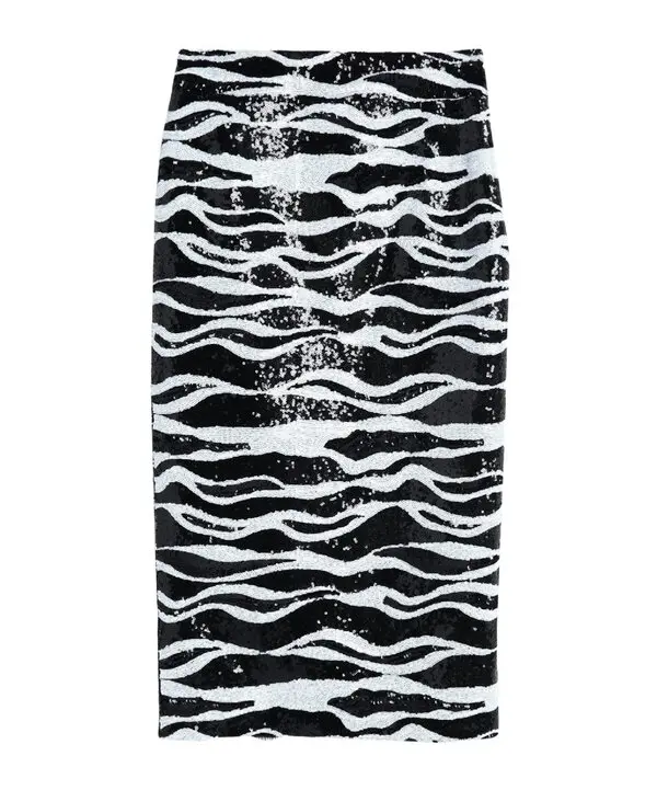 Dolce & Gabbana Zebra-print Sequin Midi Skirt