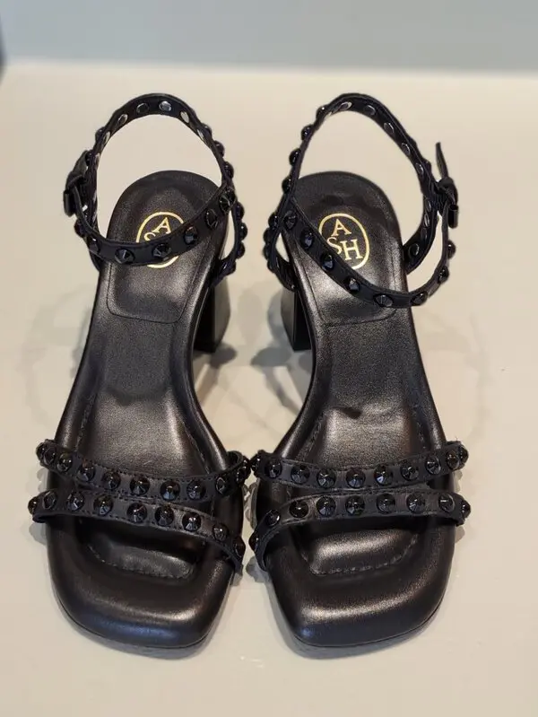 Ash Round Head High-heeled Sandals