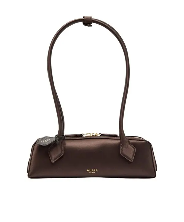 Alaïa Le Teckle Small Satin Shoulder Bag - Black