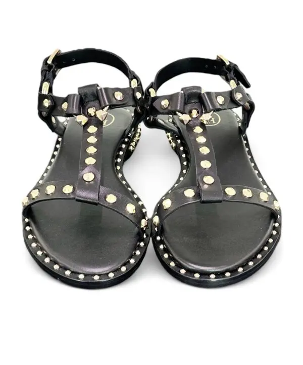 Ash Open Toe Flat Sandals With Buckle Straps And Stud Detailing