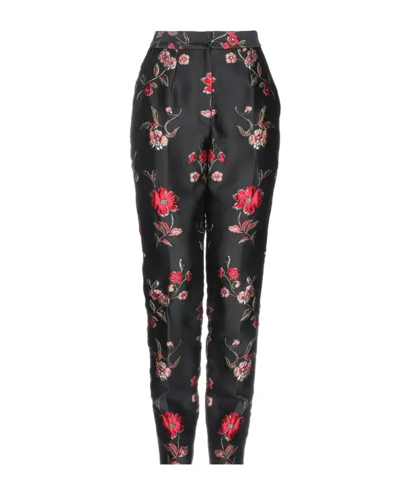 Dolce & Gabbana Floral Print Trousers - Black
