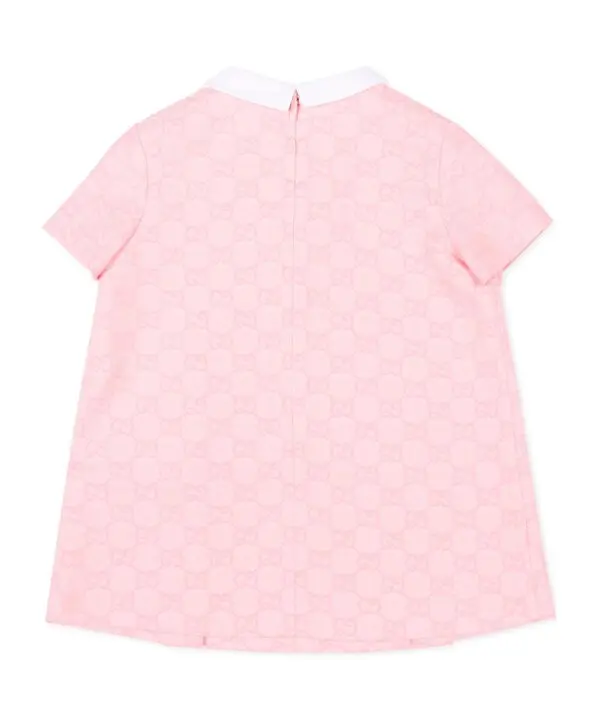 Gucci Baby Gg Cotton Dress With Peter Pan Collar