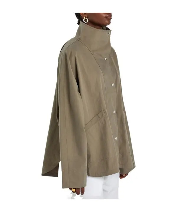 TOTEME Funnel-neck Cotton-blend Poplin Jacket