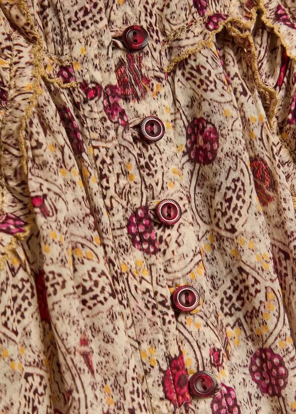 Isabel Marant Étoile Floral-print Cotton Shirt With Ruffled Neckline
