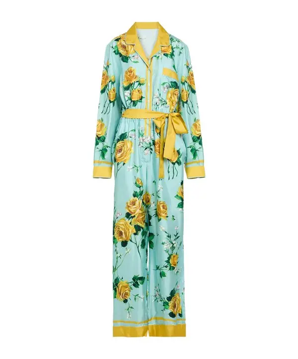 Dolce & Gabbana Floral Print Long-sleeve Drawstring Jumpsuit