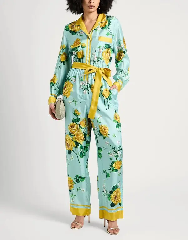 Dolce & Gabbana Floral Print Long-sleeve Drawstring Jumpsuit