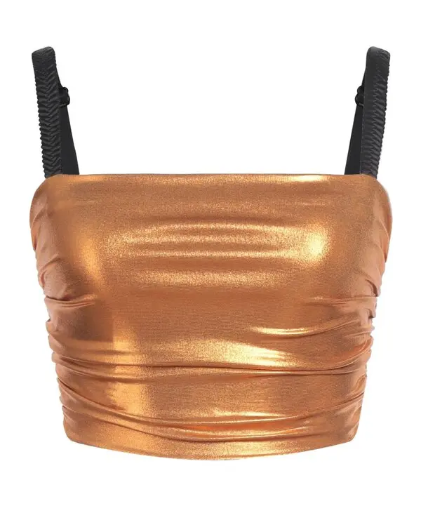 Dolce & Gabbana Metallic Ruched Crop Top