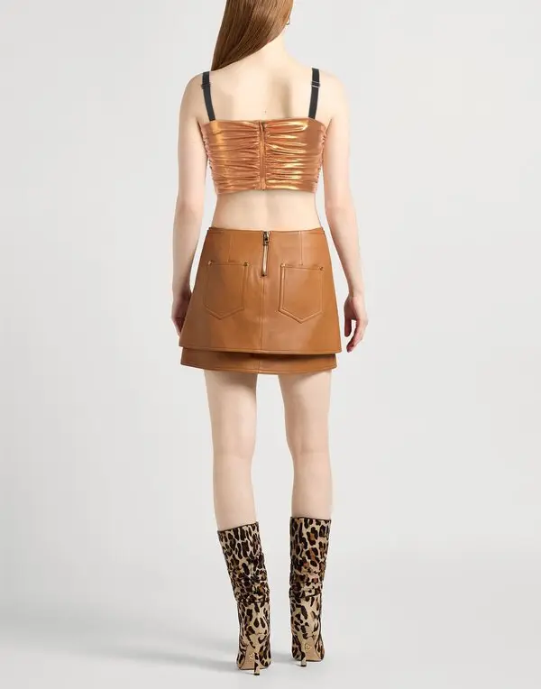 Dolce & Gabbana Metallic Ruched Crop Top