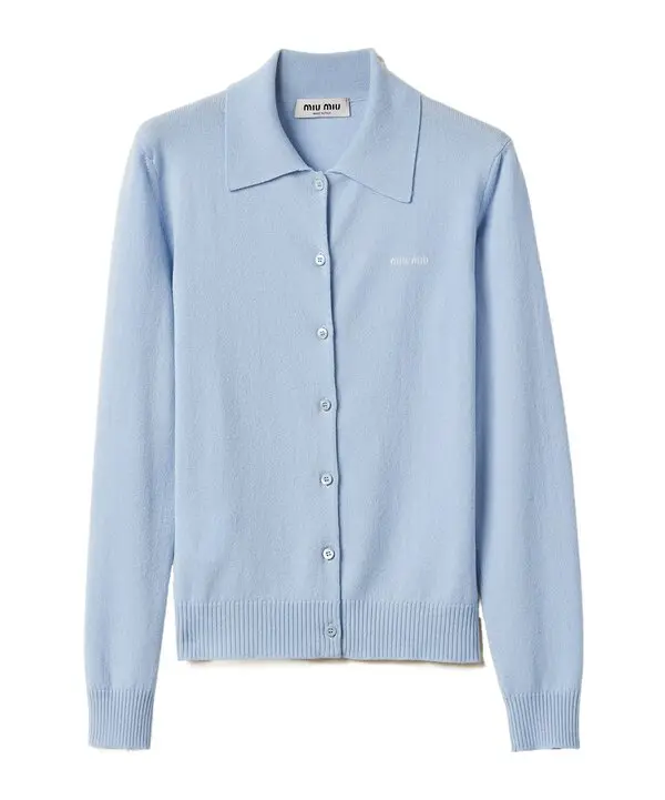 Miu Miu Logo-intarsia Button-up Cardigan