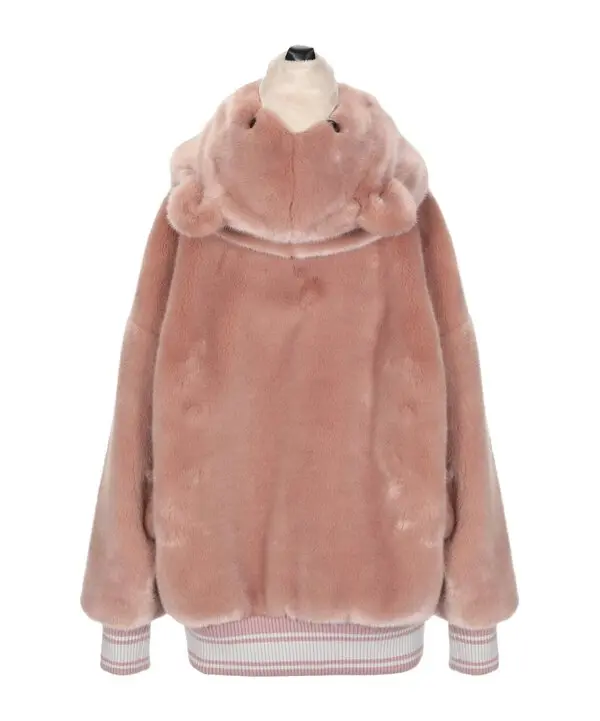 Dolce & Gabbana Hooded Long Sleeve Plush Coat