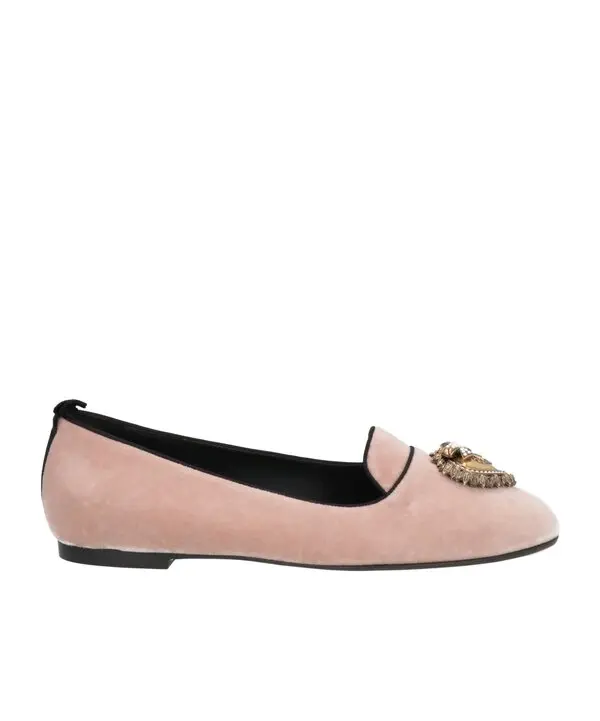 Dolce & Gabbana Velvet Heart Appliqué Slipper