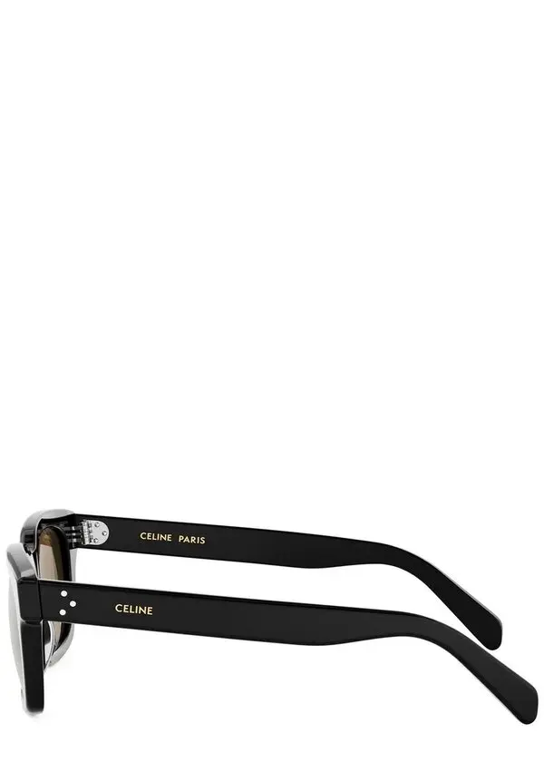 Celine Acetate Rectangle Frame Sunglasses With Three Dots