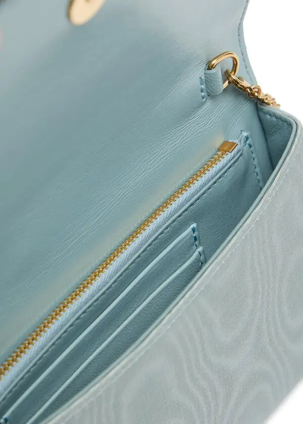 Valentino Garavani Crystal-embellished Vlogo Moiré Wallet-on-chain