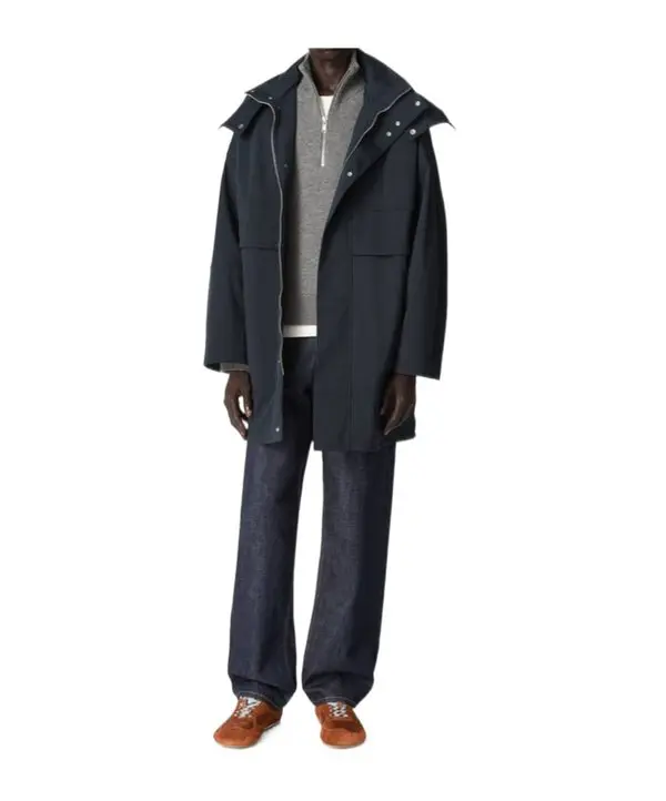 Bottega Veneta Bonded Tech Wool Hooded Parka