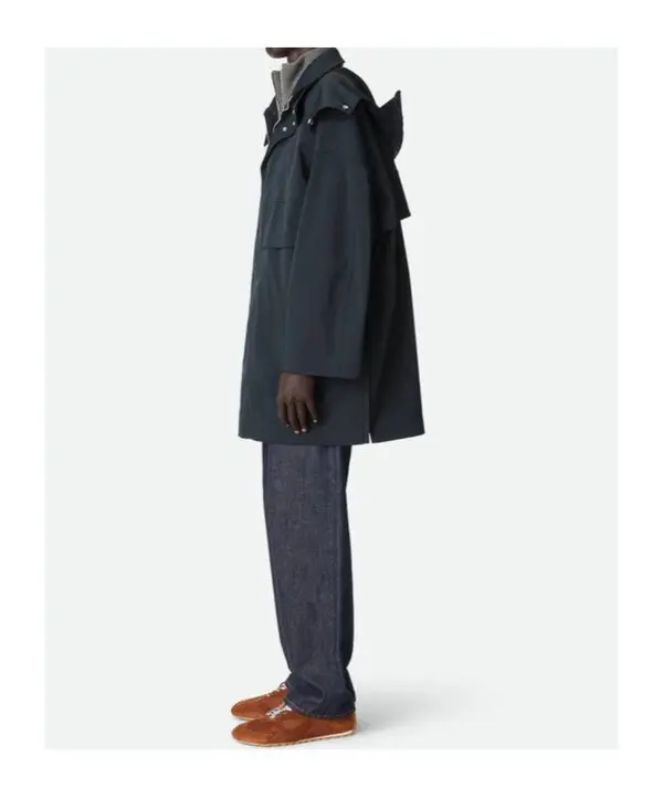 Bottega Veneta Bonded Tech Wool Hooded Parka