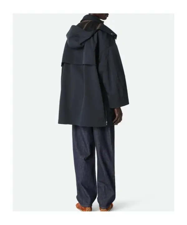 Bottega Veneta Bonded Tech Wool Hooded Parka