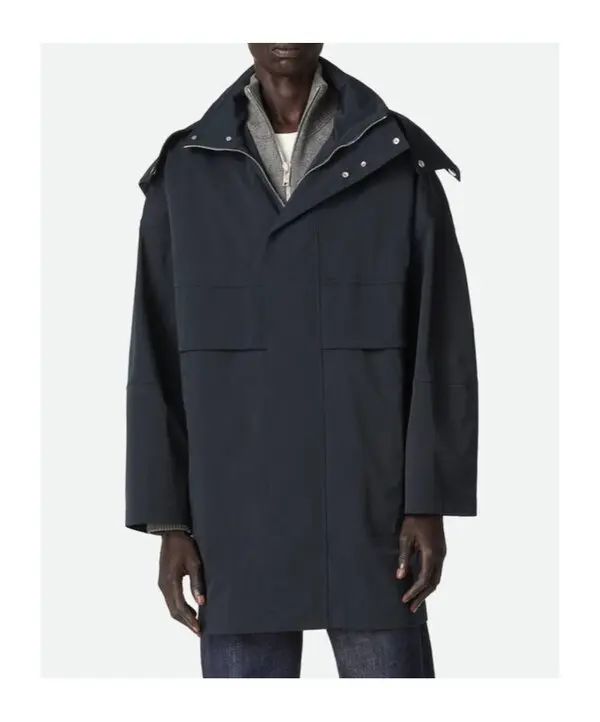 Bottega Veneta Bonded Tech Wool Hooded Parka