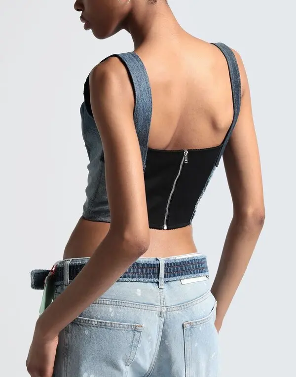 Dolce & Gabbana Patchwork Denim Corset Vest