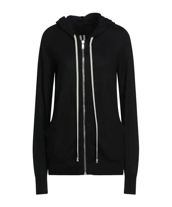 Rick Owens Solid Color Cashmere Knit Hooded Coat