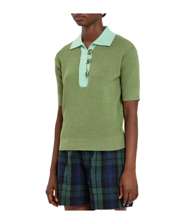 J.W.ANDERSON Waffle-knit Cotton-blend Polo Shirt