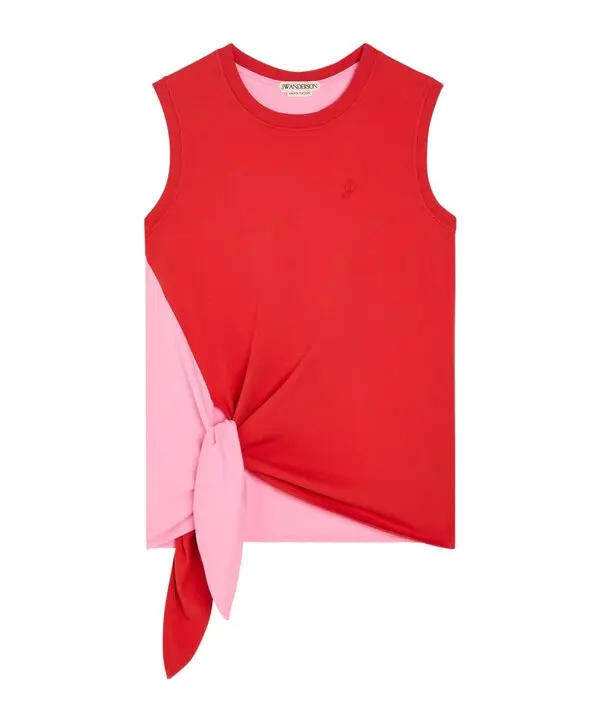 J.W.ANDERSON Colour-blocked Cotton Tank Top - Red