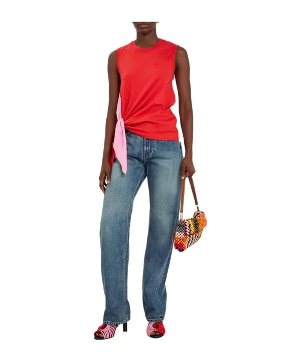 J.W.ANDERSON Colour-blocked Cotton Tank Top - Red