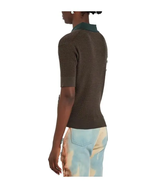 J.W.ANDERSON Waffle-knit Cotton-blend Polo Shirt