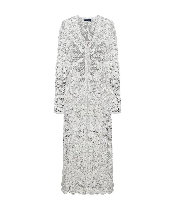 Polo Ralph Lauren Crochet Knit Midi Dress - White
