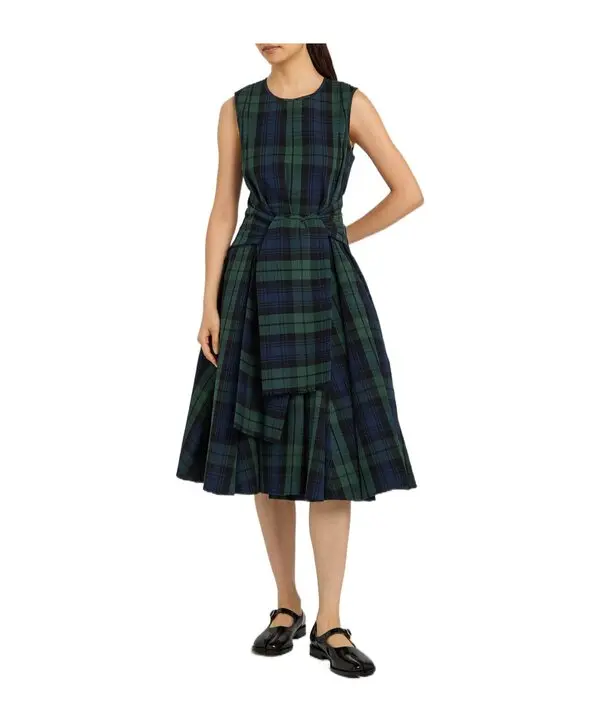 J.W.ANDERSON Cloque Checked Seersucker Midi Dress