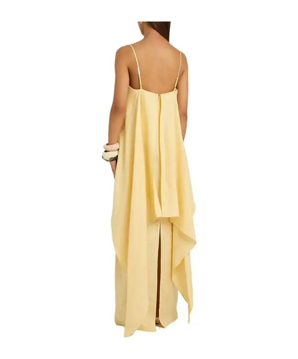 Staud Draped Linen Maxi Dress