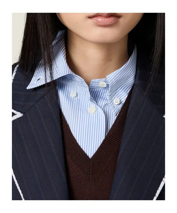 Miu Miu Single-breasted Pinstriped Jacquard Jacket