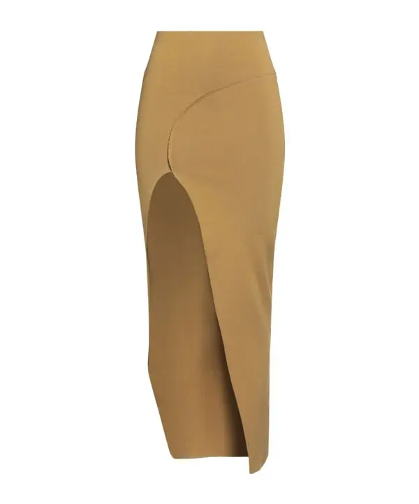 Rick Owens Solid Color Stretch Knit Midi Skirt