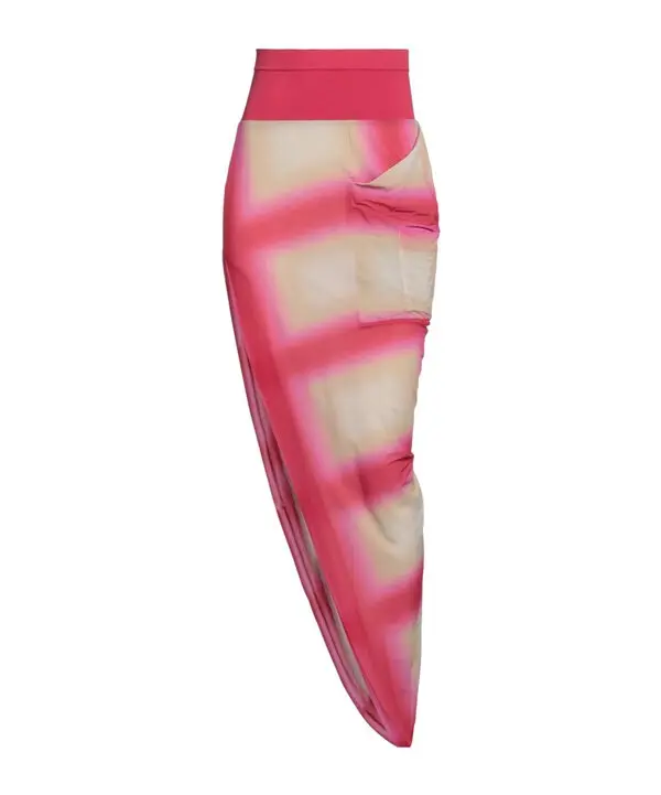 Rick Owens Asymmetric Color-block High-stretch Skirt