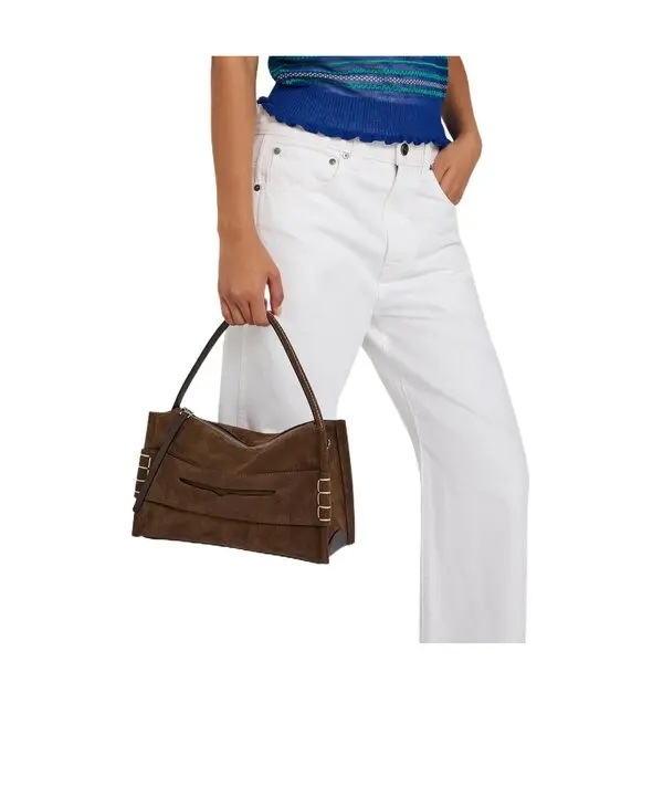 J.W.ANDERSON Loafer Suede Shoulder Bag - Brown