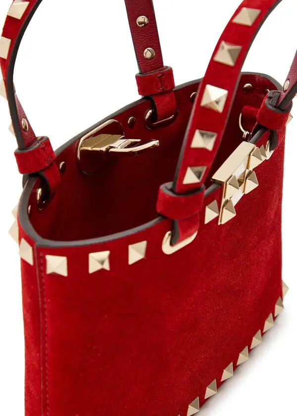 Valentino Garavani Rockstud Mini Suede Tote Bag