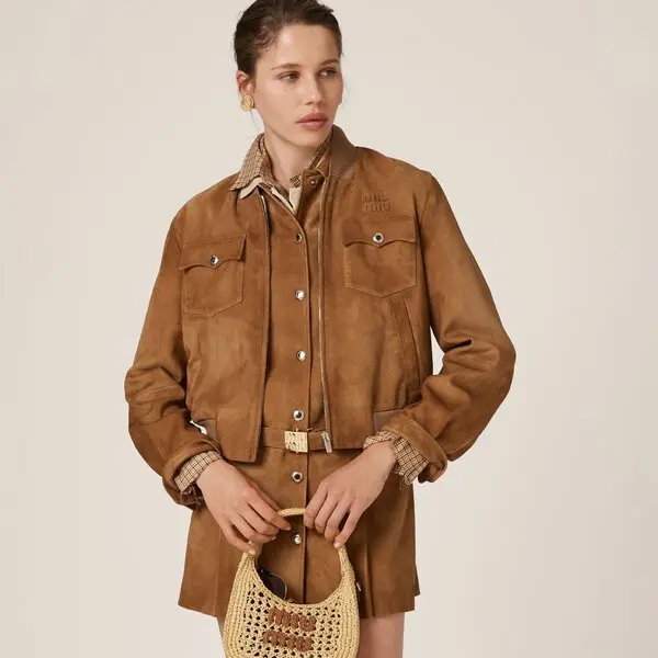 Miu Miu Long-sleeved Zip-up Bomber Jacket