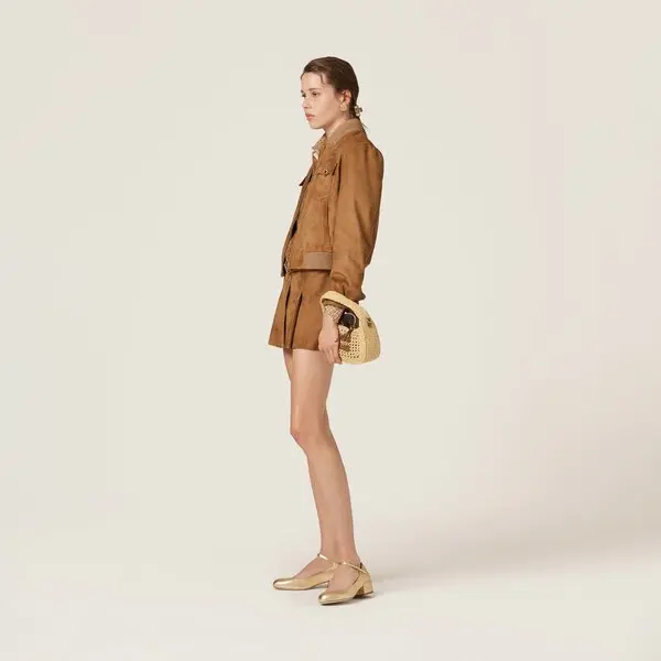 Miu Miu Long-sleeved Zip-up Bomber Jacket
