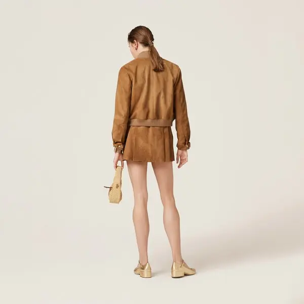 Miu Miu Long-sleeved Zip-up Bomber Jacket